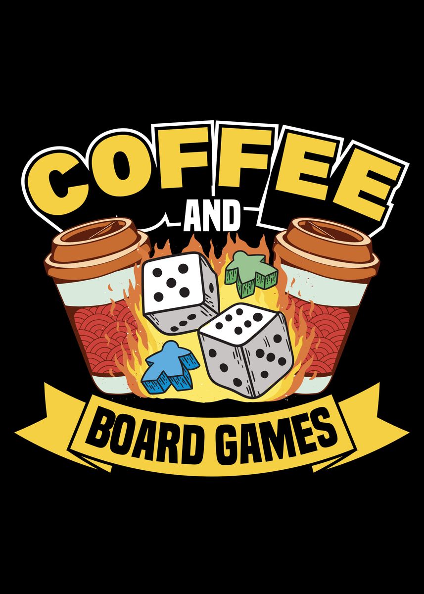 'Coffee and Board games' Poster, picture, metal print, paint by Andreas ...