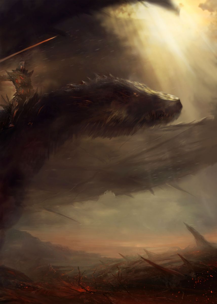 'Dragon Rider' Poster, picture, metal print, paint by Group7studio ...