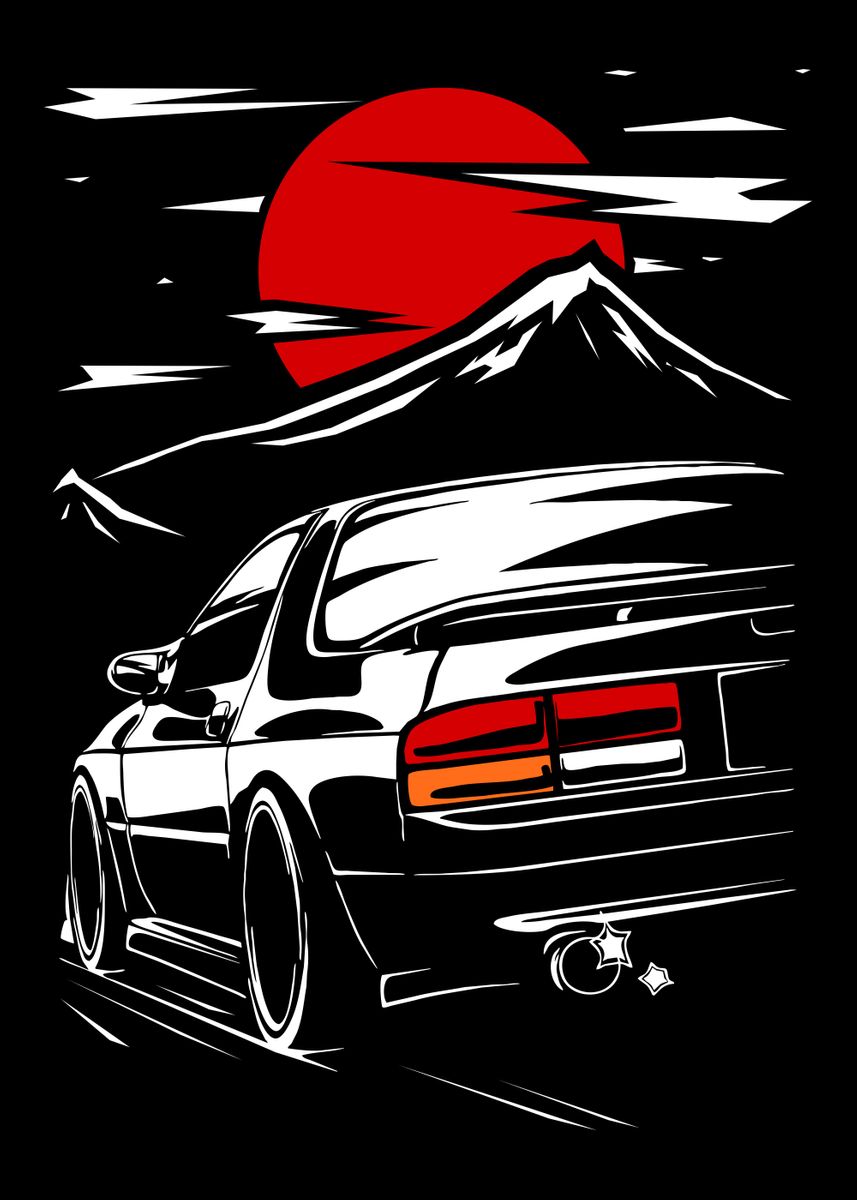 'RX7 FC' Poster, picture, metal print, paint by Faissal Thomas | Displate