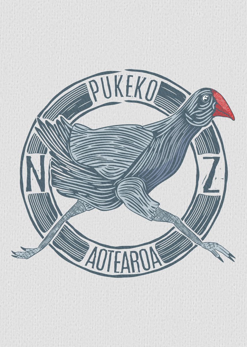 'Pukeko NZ bird' Poster, picture, metal print, paint by mailbox disco ...
