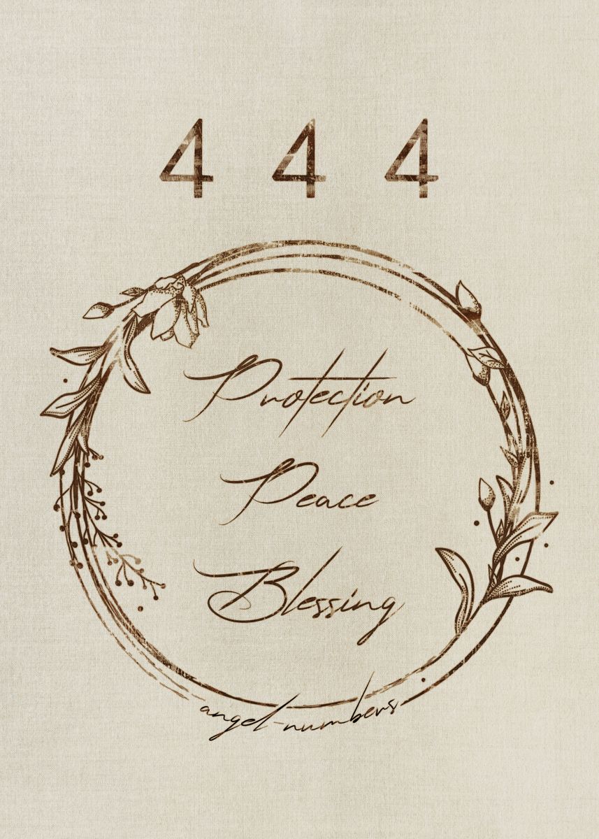 'Angel Number 444' Poster, picture, metal print, paint by Ema Paraschiv ...