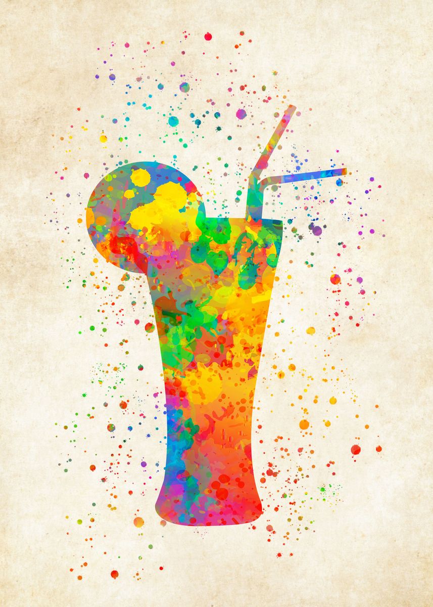 'Cocktail watercolor' Poster by Ollie Reid | Displate