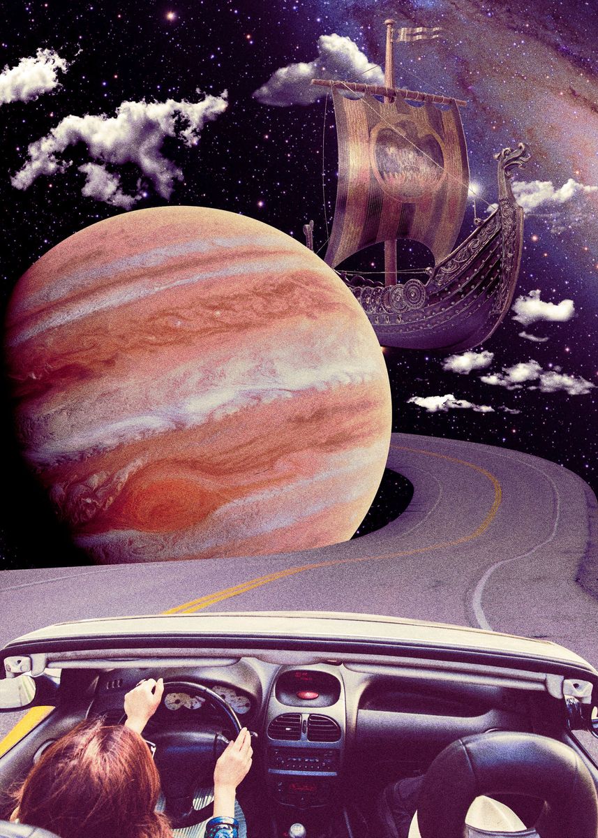 'Space Road' Poster, picture, metal print, paint by Adam | Displate