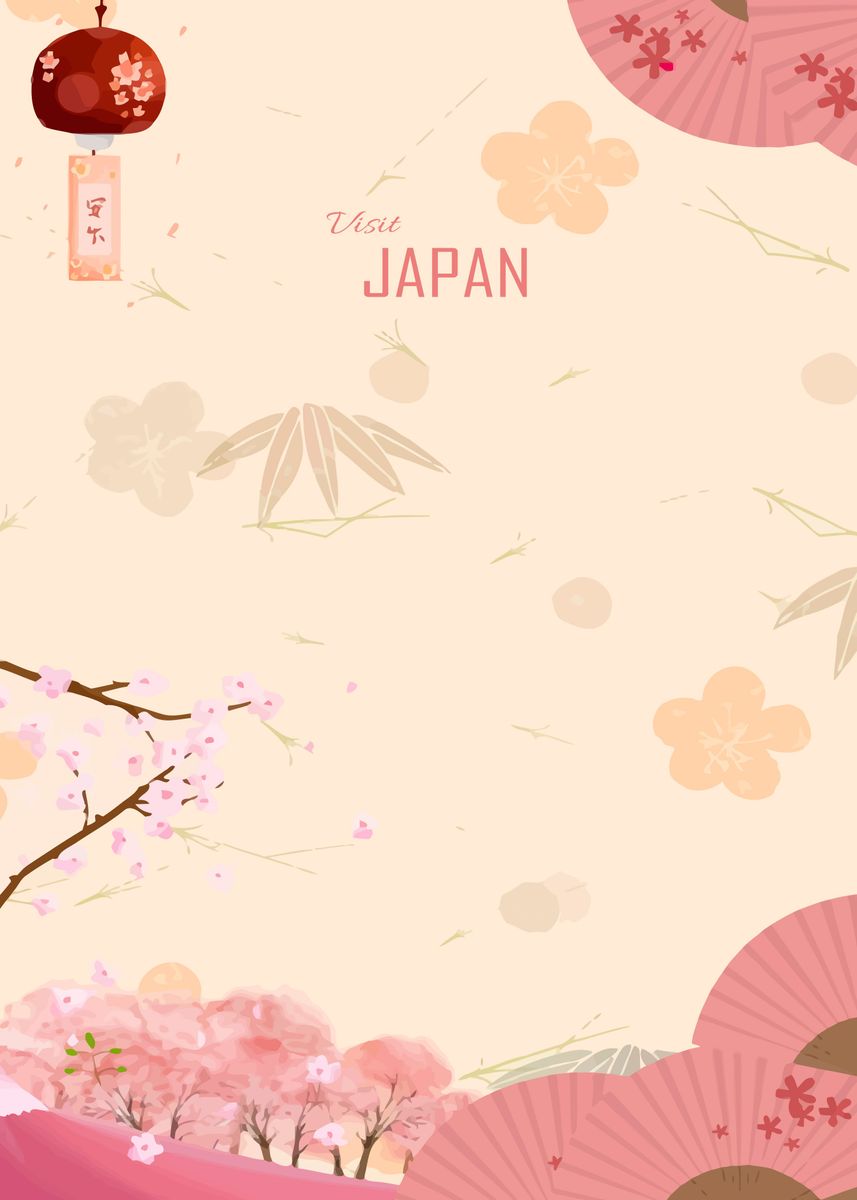 'Visit Japan' Poster, picture, metal print, paint by Nature Posters ...