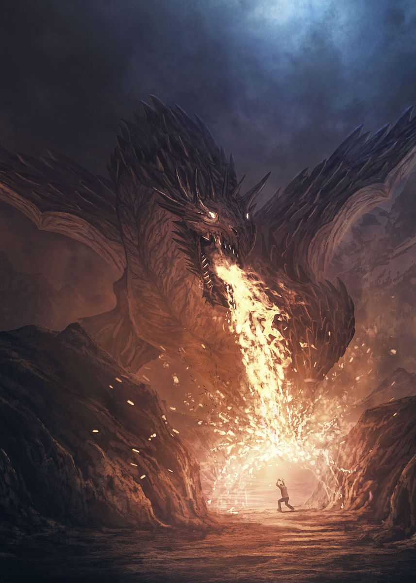 'Fire Breathing Dragon' Poster, picture, metal print, paint by Lana ...