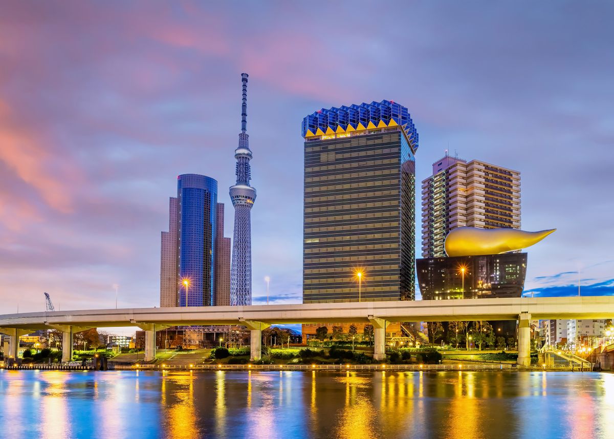 'Tokyo Cityscape ' Poster by Mea Mansell | Displate