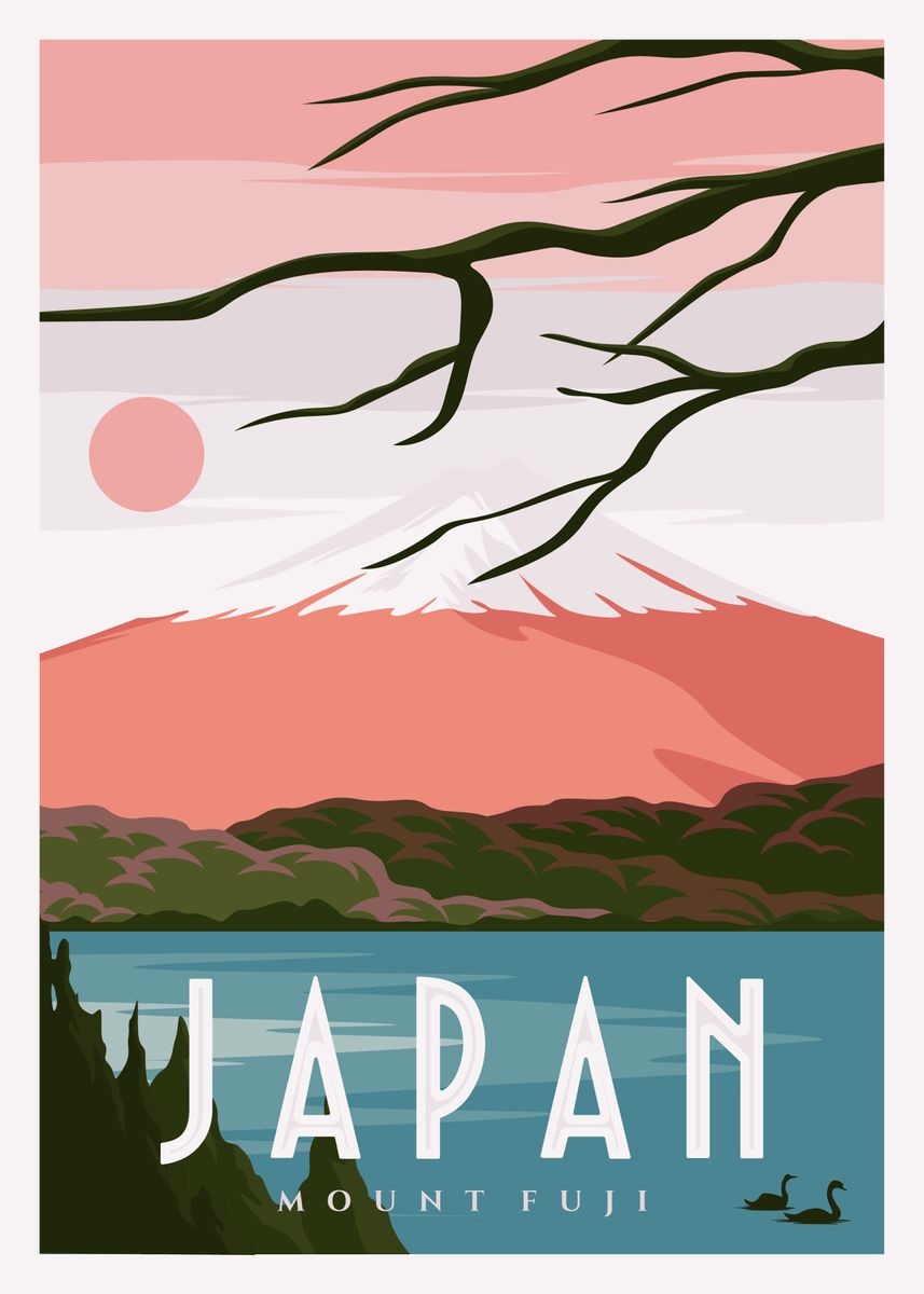 'Vintage Japanese Poster' Poster, picture, metal print, paint by ...