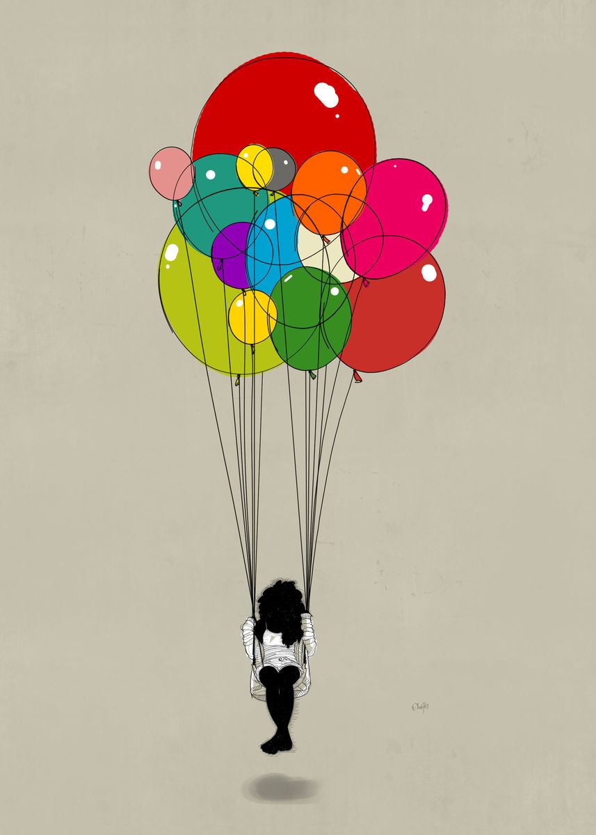 'Flying Girl' Poster by TBJ Ohab | Displate