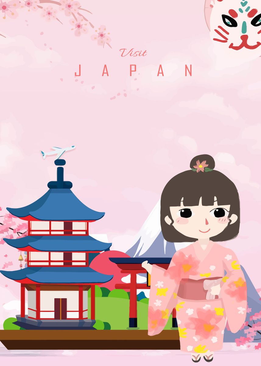 'Visit Japan' Poster by Nature Posters | Displate