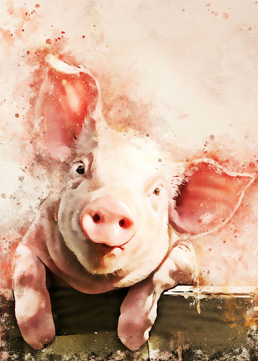 'the Pig' Poster, picture, metal print, paint by Muh Asdar | Displate