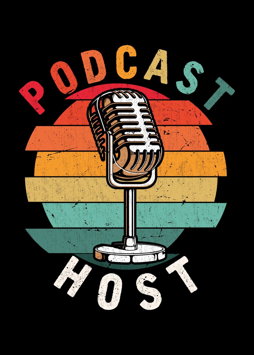 'Podcast Host Microphone' Poster, picture, metal print, paint by ...