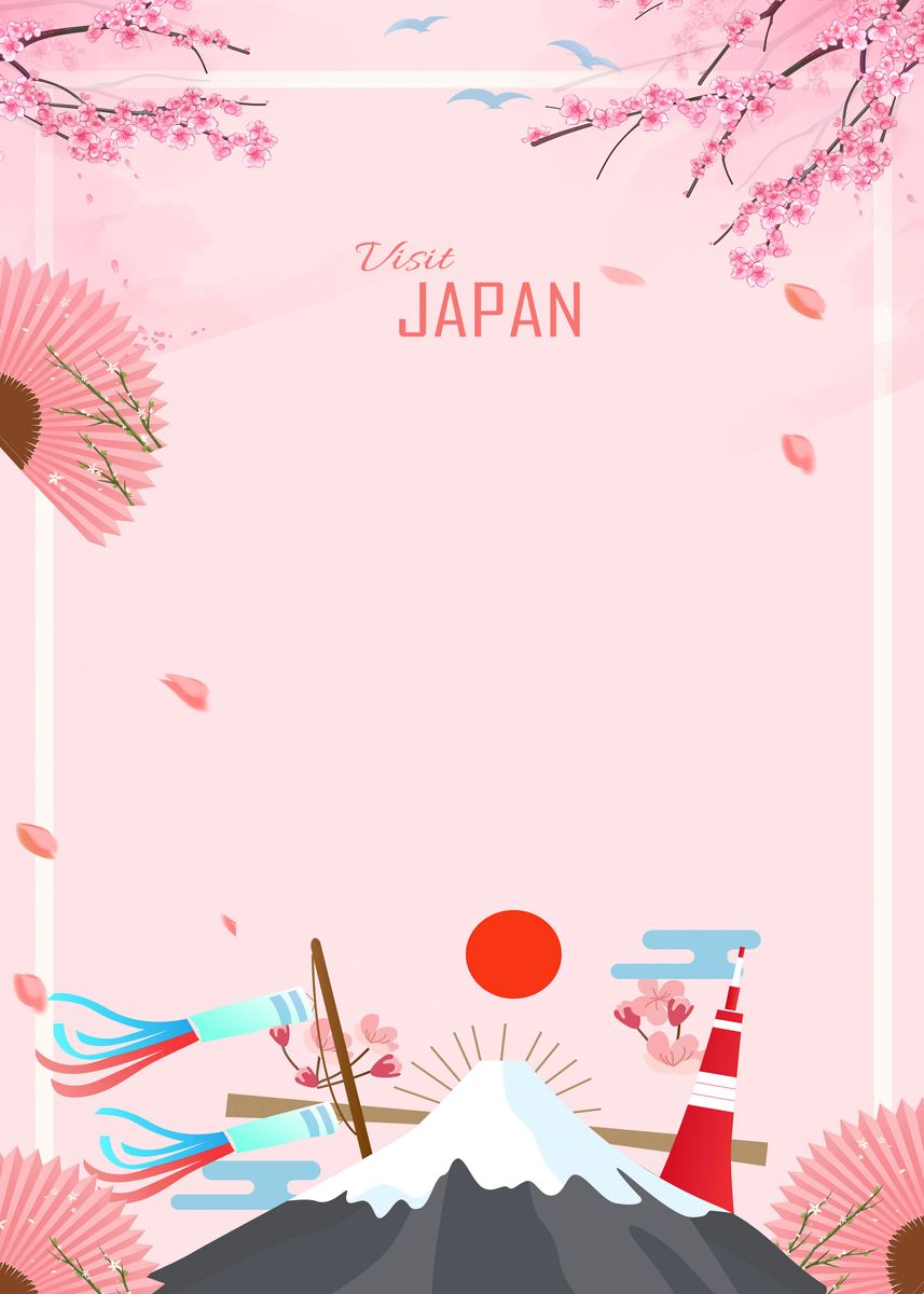 ' Visit Japan' Poster, picture, metal print, paint by Nature Posters ...