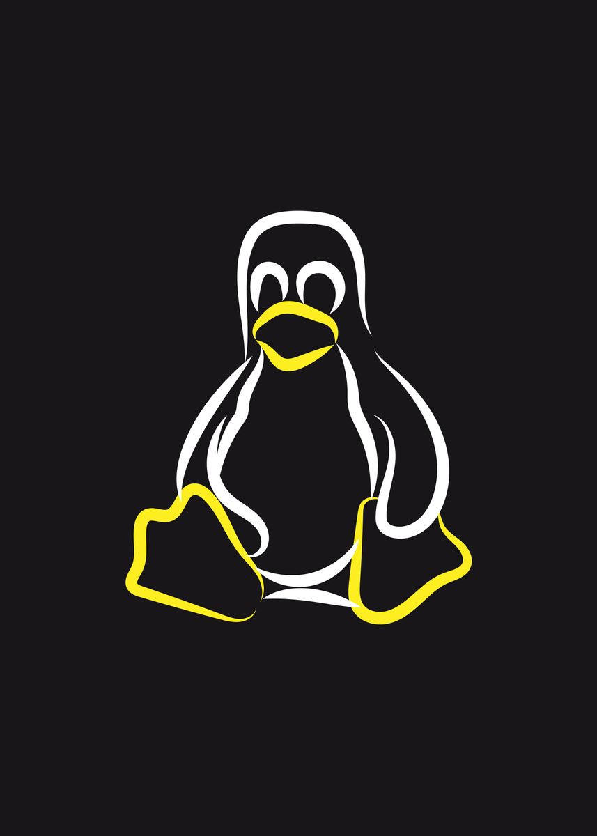 'Tux Outline' Poster, picture, metal print, paint by Dominik Fankhauser ...