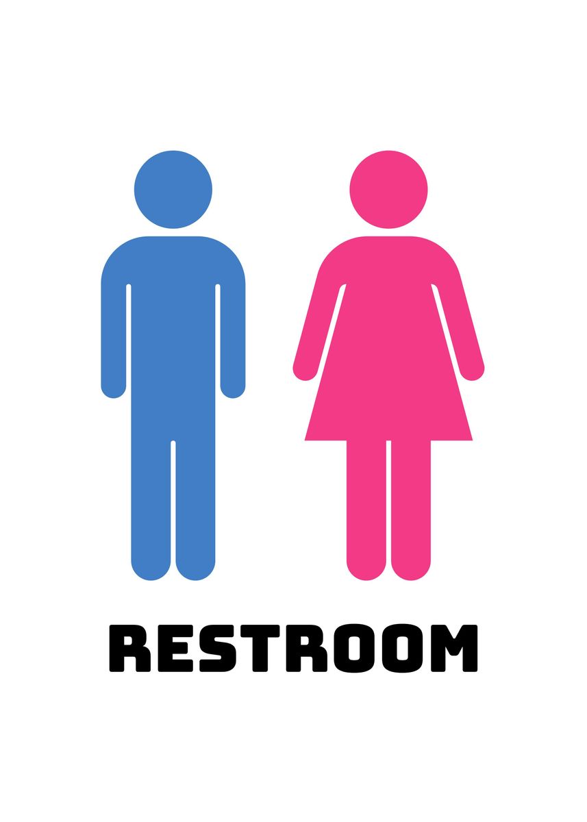 'Restroom Sign' Poster, picture, metal print, paint by Nae | Displate