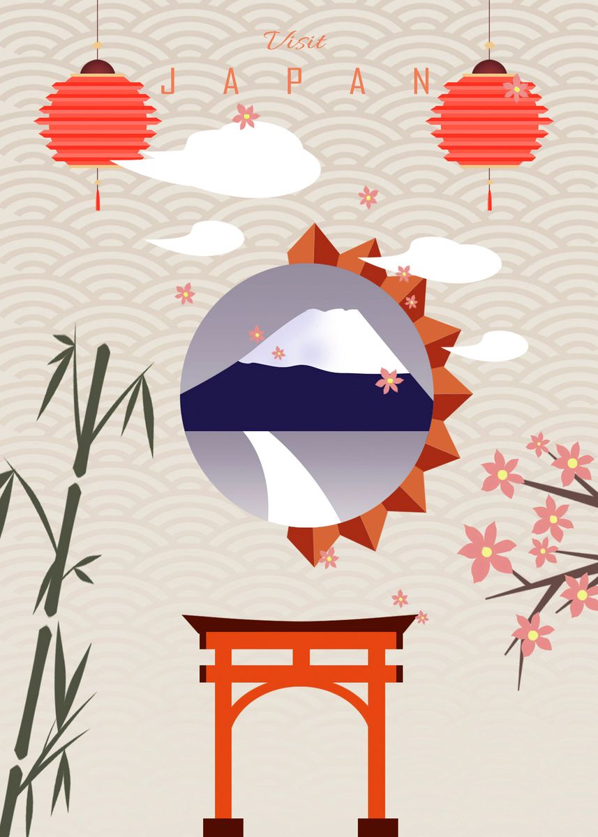 ' Visit Japan' Poster by Nature Posters | Displate