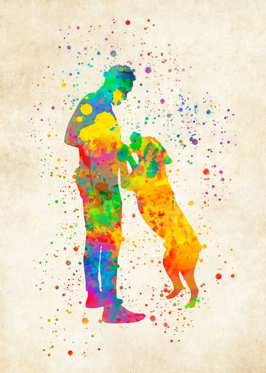 'Dogtranning watercolor' Poster, picture, metal print, paint by Ollie ...