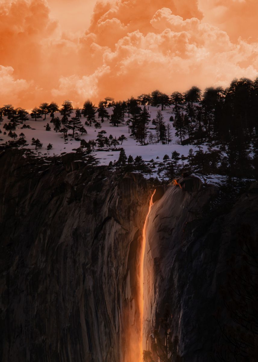 'Lavafall' Poster, picture, metal print, paint by Luke Taylor | Displate