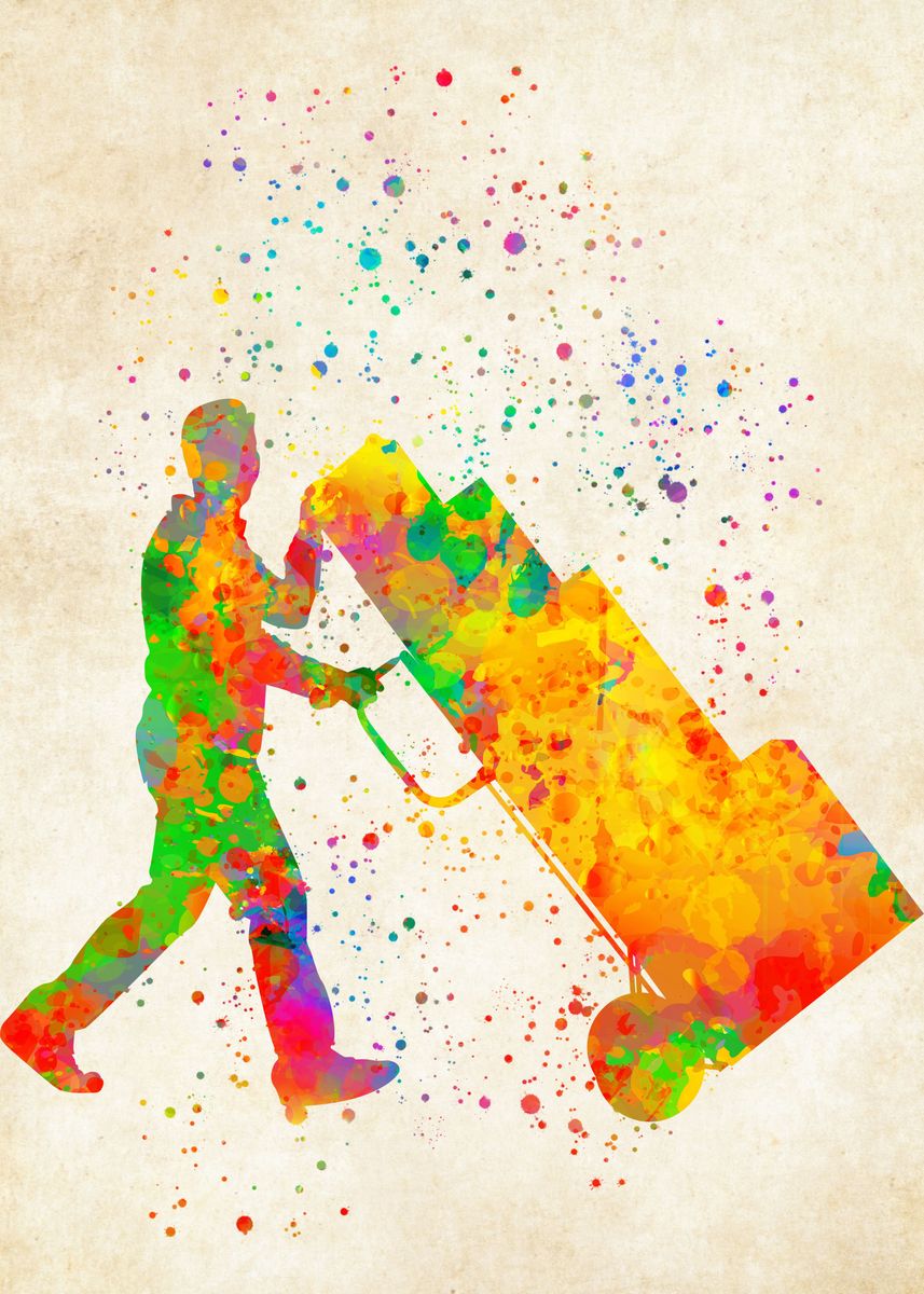 'Courierdelivering painting' Poster by Ollie Reid | Displate