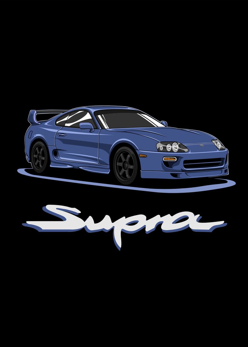 'Toyota Supra A80 3' Poster, picture, metal print, paint by Heru ...