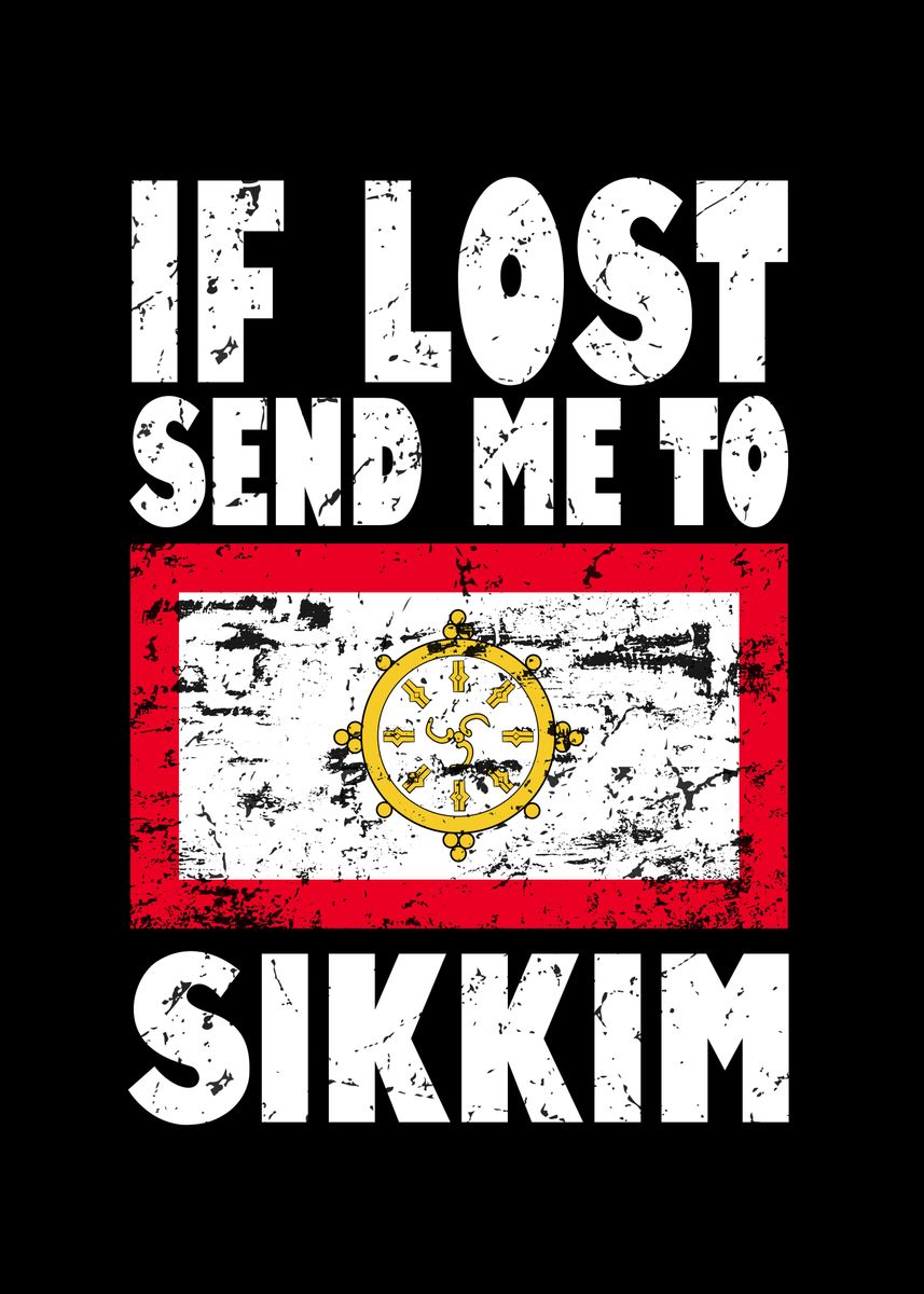 'Sikkim Flag Saying' Poster, picture, metal print, paint by schmugo ...