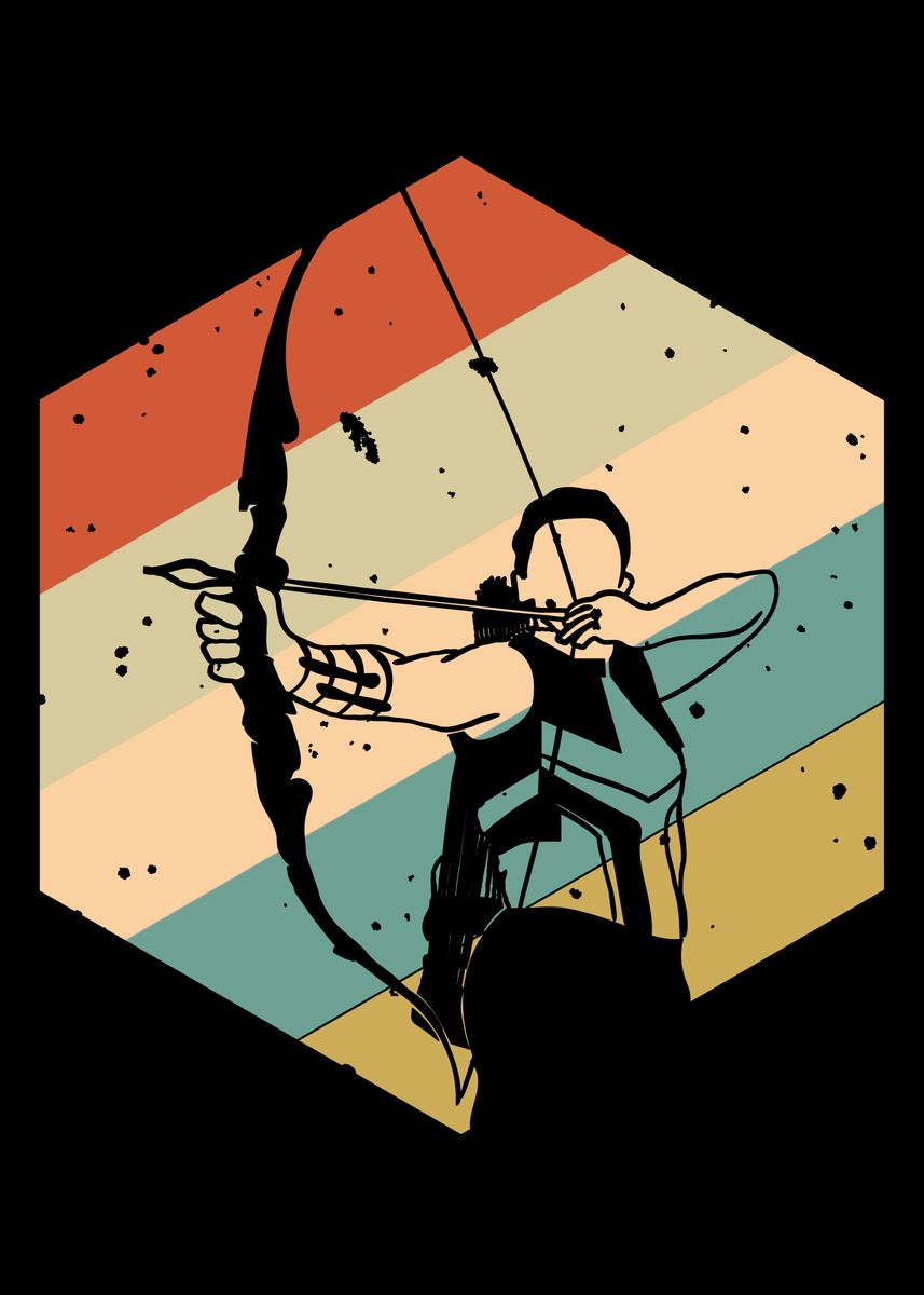 'Retro Vintage Archer' Poster, picture, metal print, paint by ...