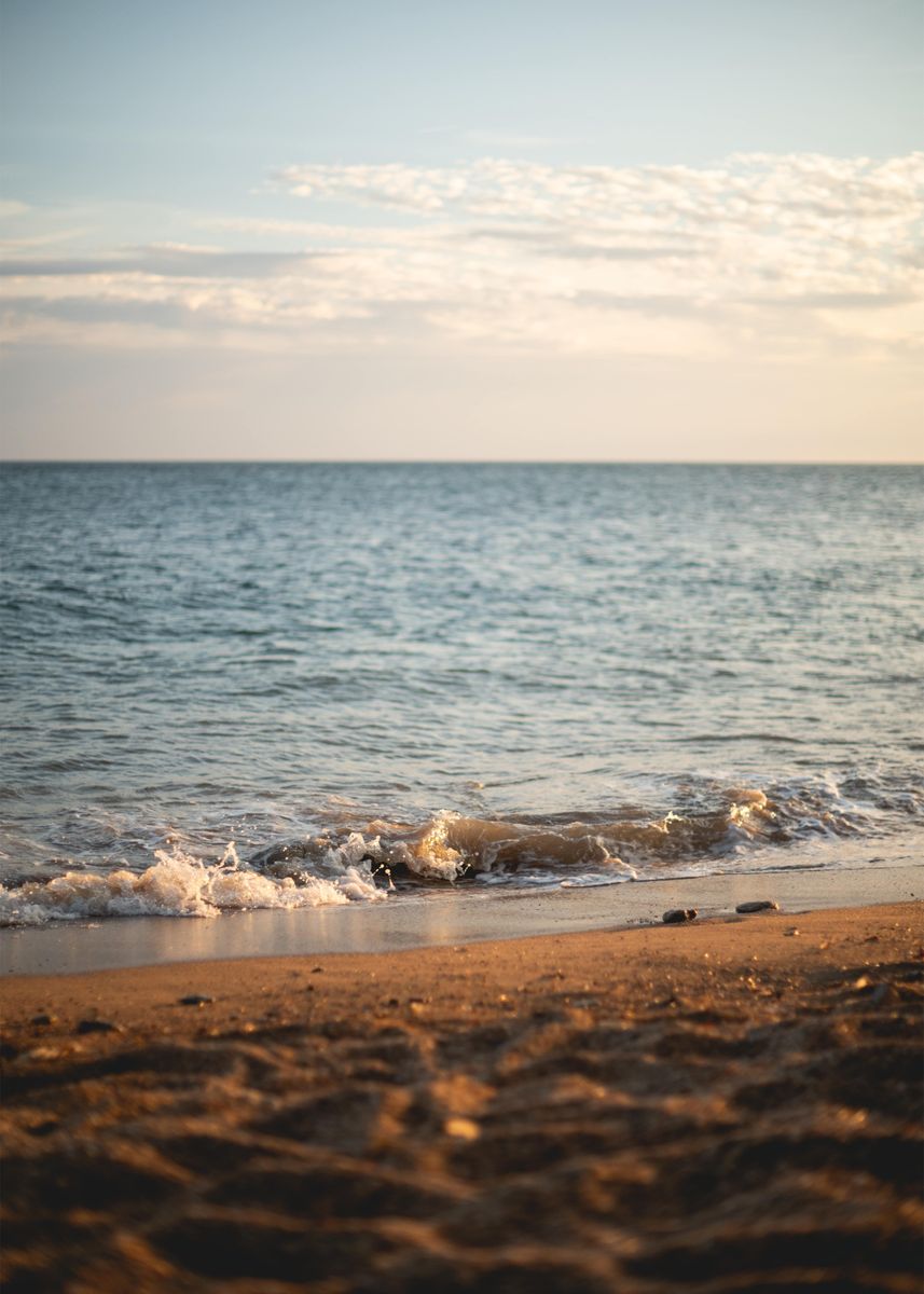 'Warm Ocean Beach' Poster, picture, metal print, paint by Austin | Displate