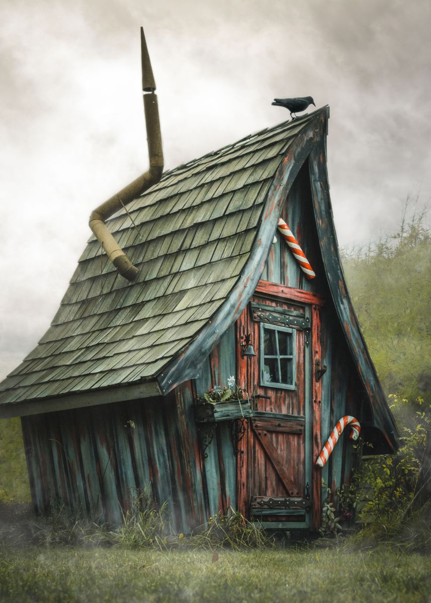 'witch cottage' Poster, picture, metal print, paint by little45 | Displate