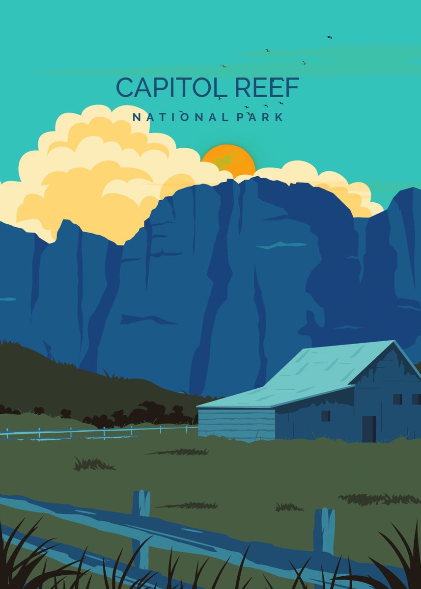 'Capitol Reef National Park' Poster by Vintage Travel Nature | Displate