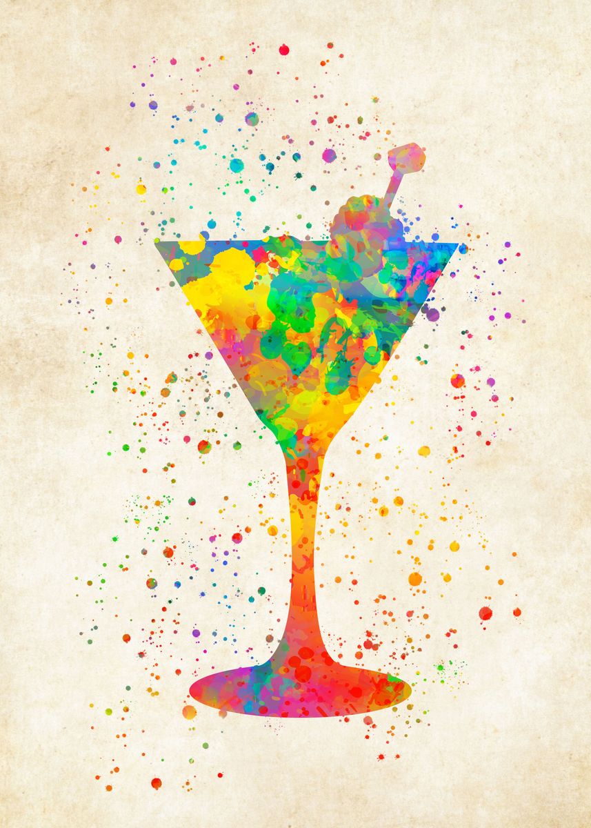 'Cocktail watercolor' Poster by Ollie Reid | Displate