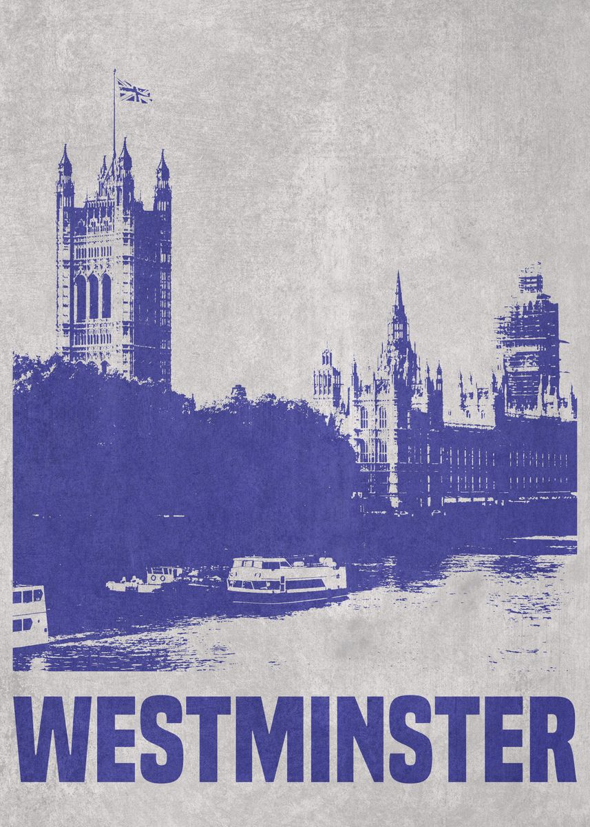 'Westminster' Poster, picture, metal print, paint by denvector | Displate