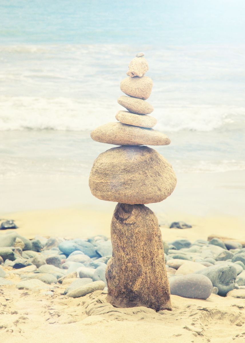 'zen stones' Poster, picture, metal print, paint by Luna Baxter | Displate