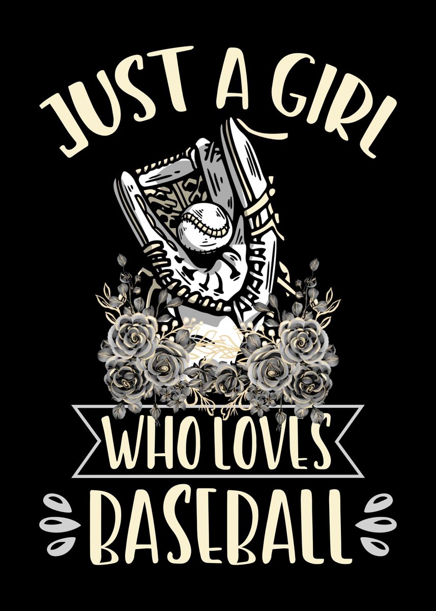 'Girl Baseball Player' Poster, picture, metal print, paint by ...