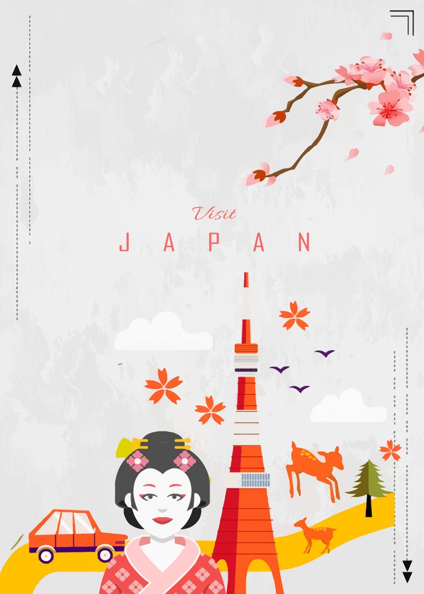 ' Visit Japan' Poster, picture, metal print, paint by Nature Posters ...