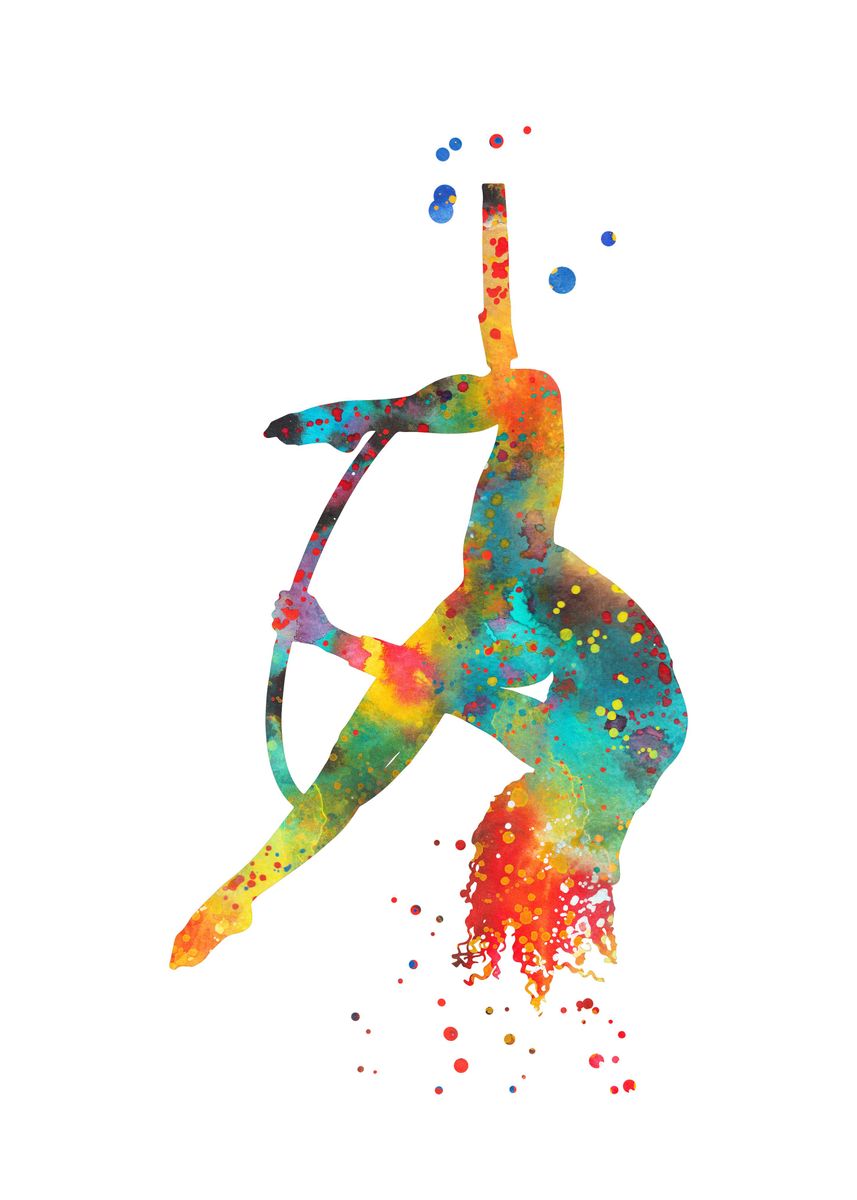 'Aerial hoop lyra ' Poster, picture, metal print, paint by RosaliasArt ...