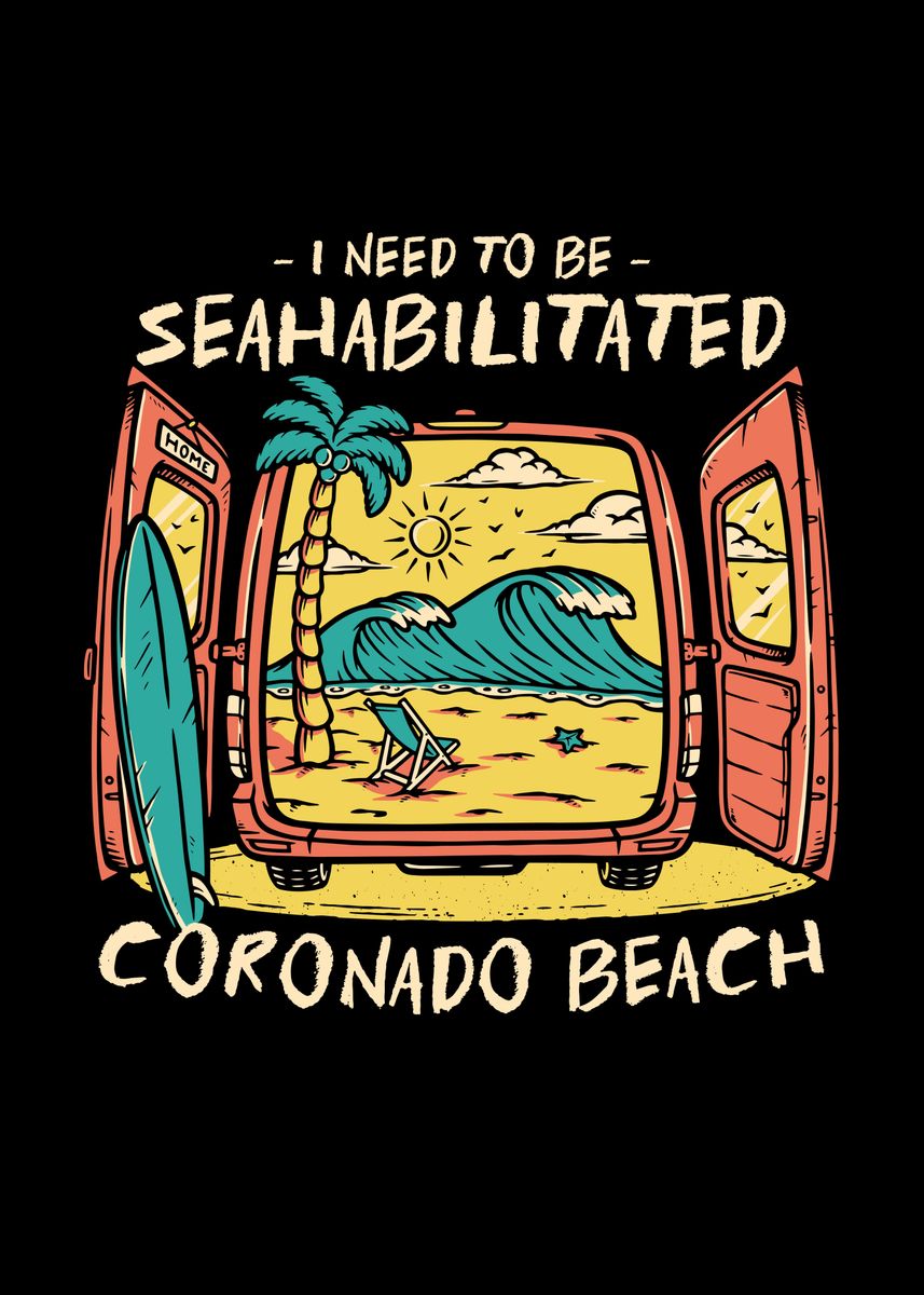 'Coronado Beach Summer Fun' Poster by MaximusDesigns | Displate