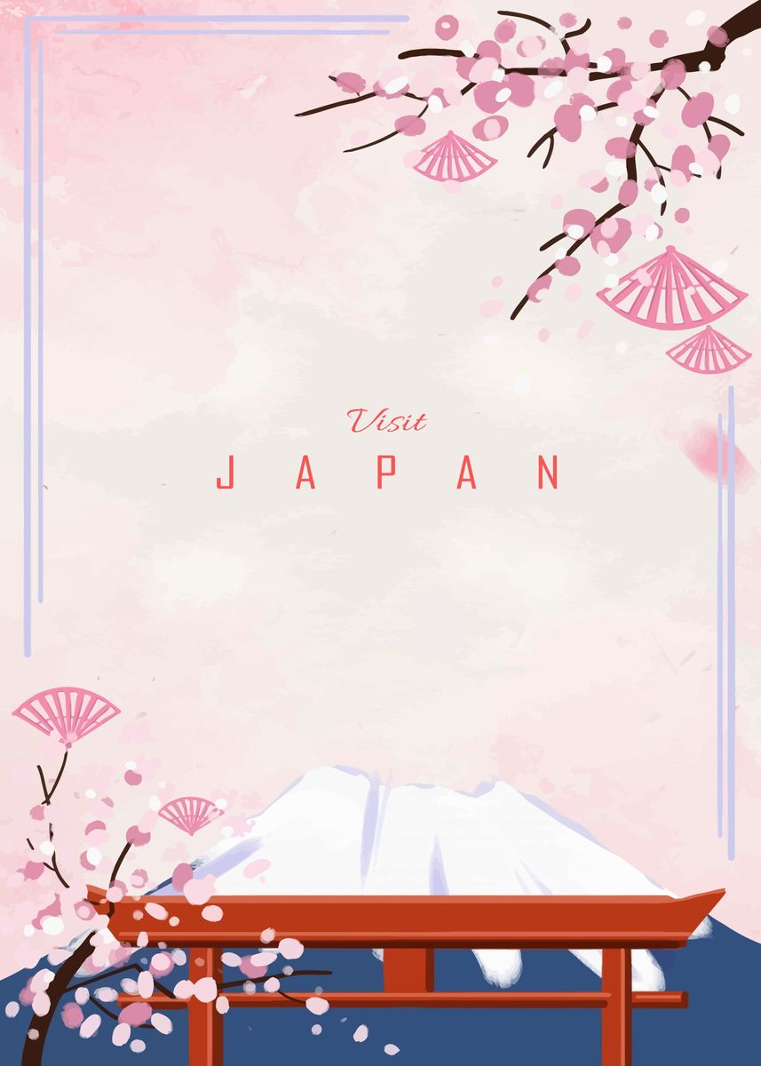 'Visit Japan' Poster by Nature Posters | Displate