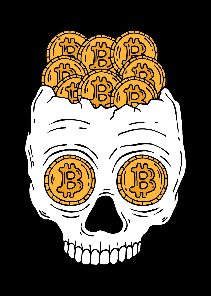 'Bitcoin Skull BTC' Poster by queerappear | Displate