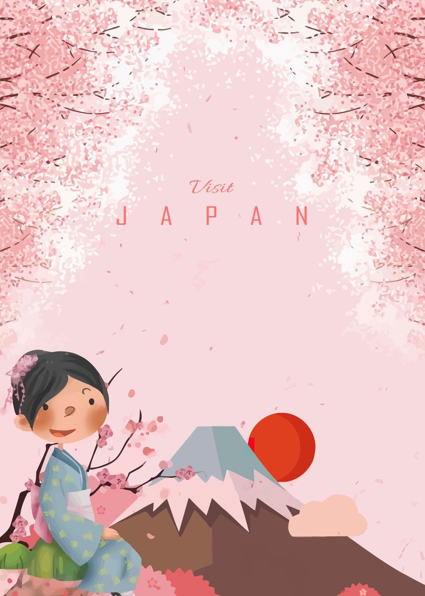 'Visit Japan' Poster by Nature Posters | Displate