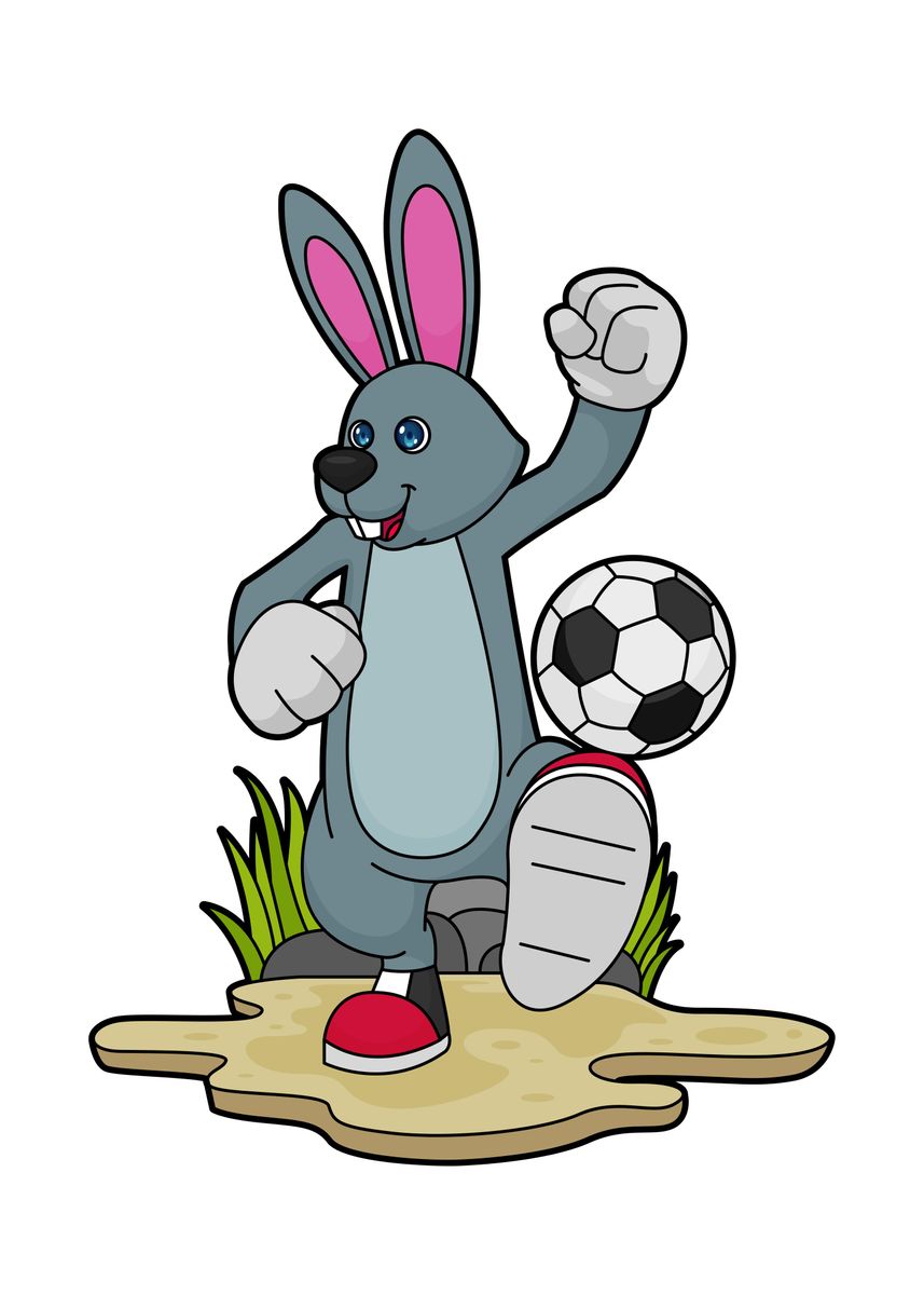 'Rabbit Soccer Sports' Poster, picture, metal print, paint by Markus ...