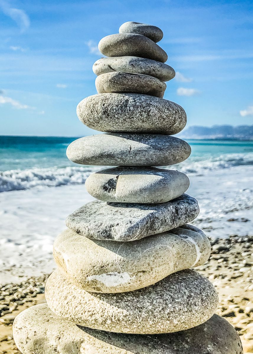 'zen stones' Poster, picture, metal print, paint by Luna Baxter | Displate