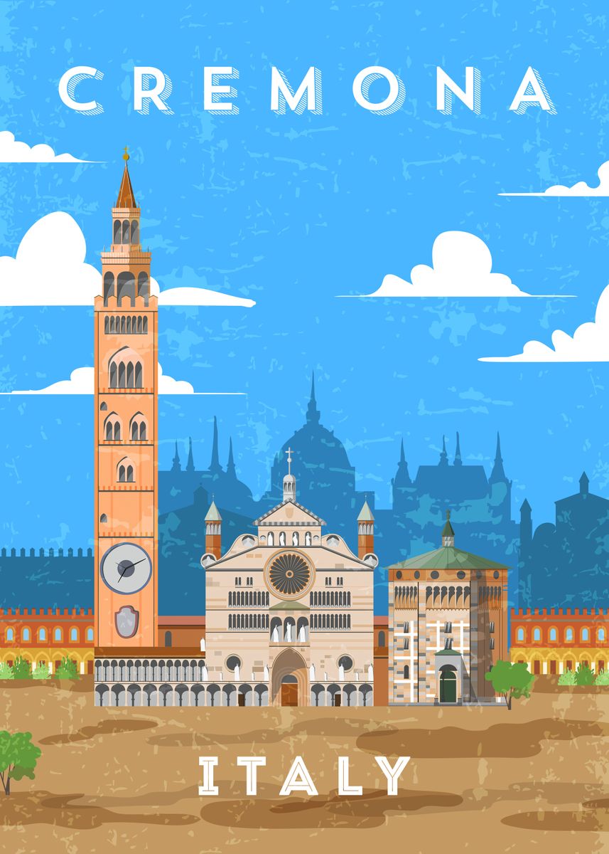 'Cremona Italy' Poster by Moon Calendar Studio | Displate
