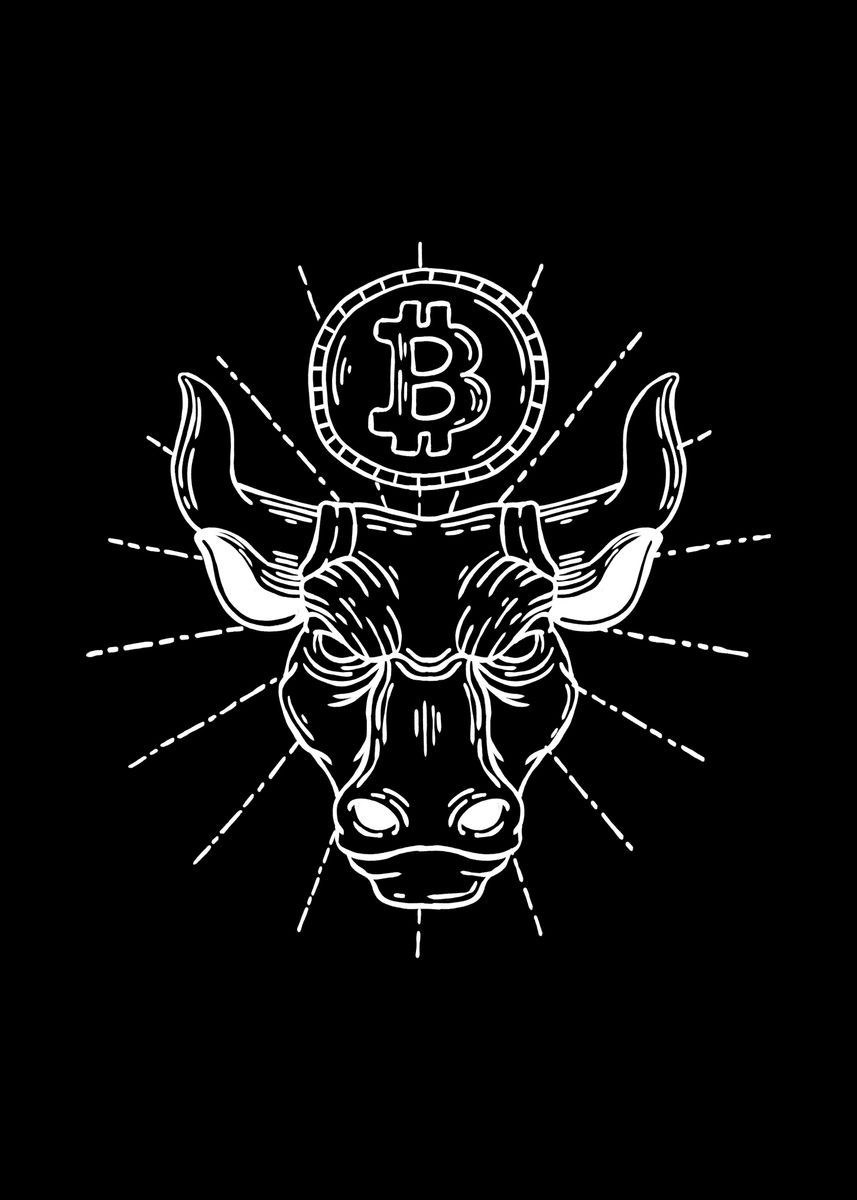 'Bitcoin Bull BTC' Poster, picture, metal print, paint by queerappear ...