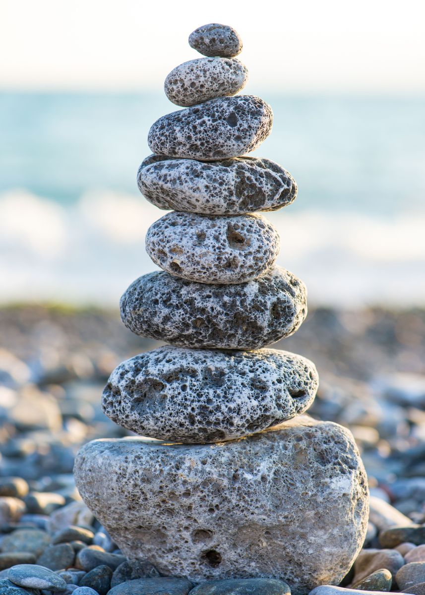 'zen stones' Poster, picture, metal print, paint by Luna Baxter | Displate