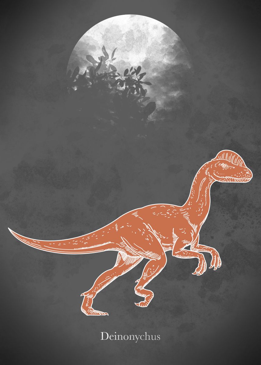 'Deinonychus Dinosaur ' Poster, picture, metal print, paint by Aiden ...