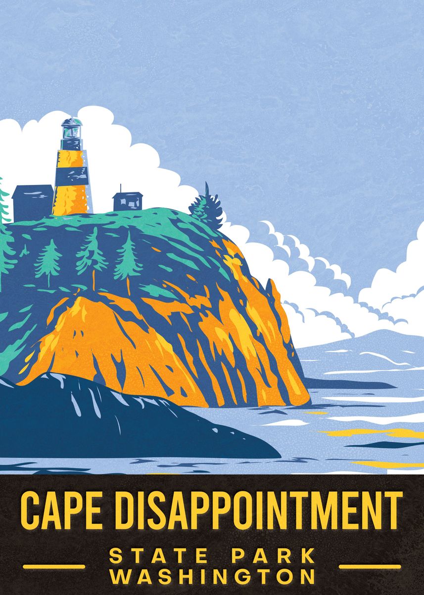 'Cape Disappointment' Poster, picture, metal print, paint by Jordan ...