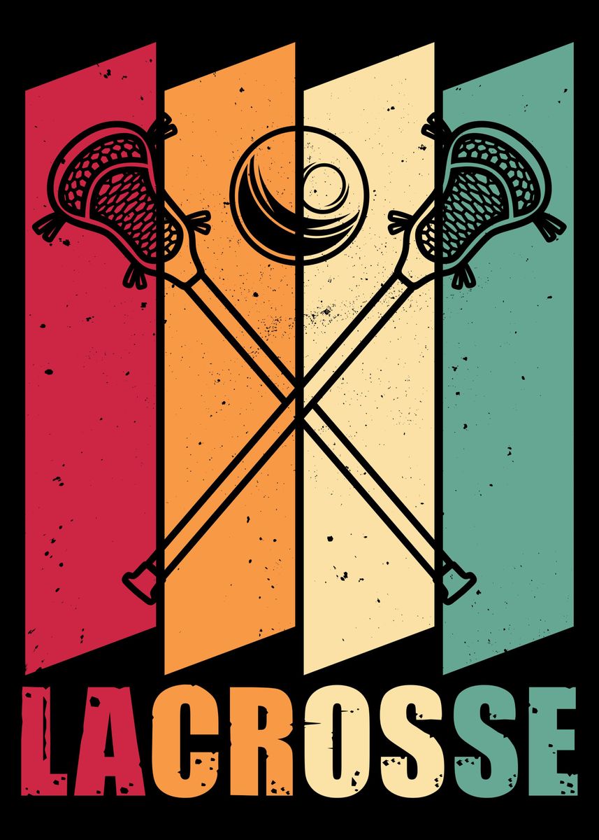 'Retro Lacrosse Vintage' Poster, picture, metal print, paint by ...