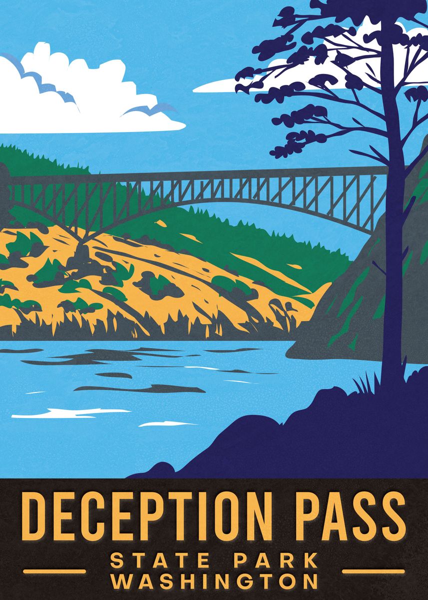 'Deception Pass State Park' Poster, picture, metal print, paint by ...