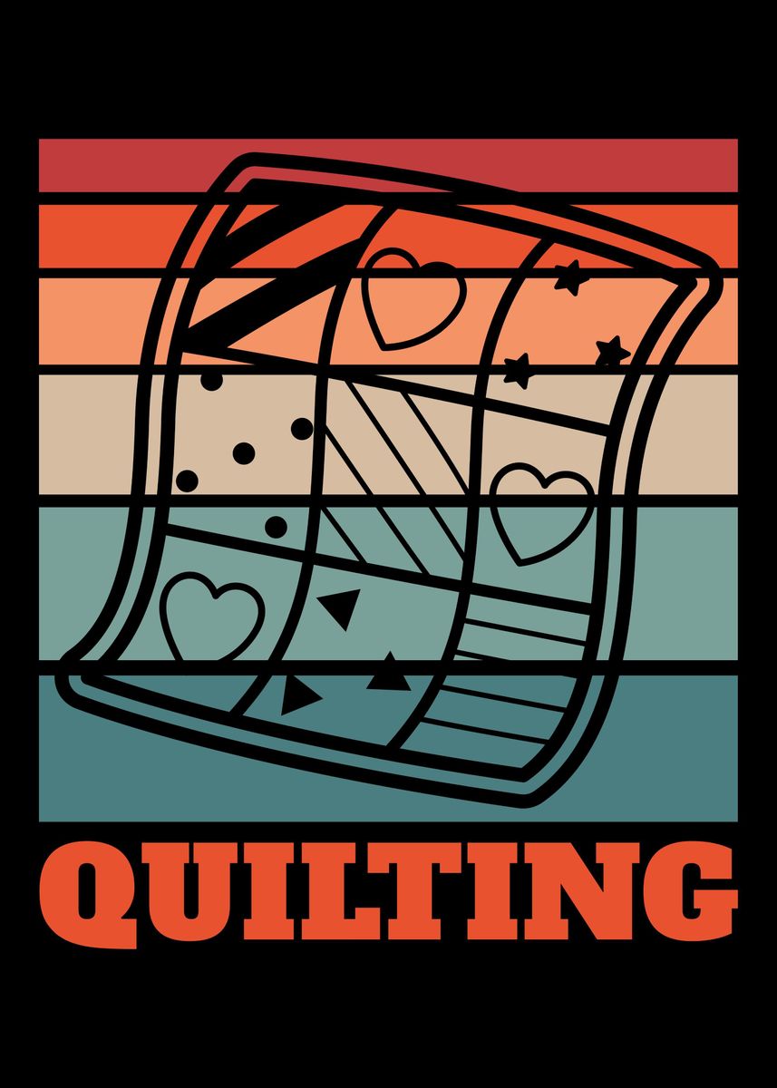 'Retro Quilting Quilt' Poster, picture, metal print, paint by ...