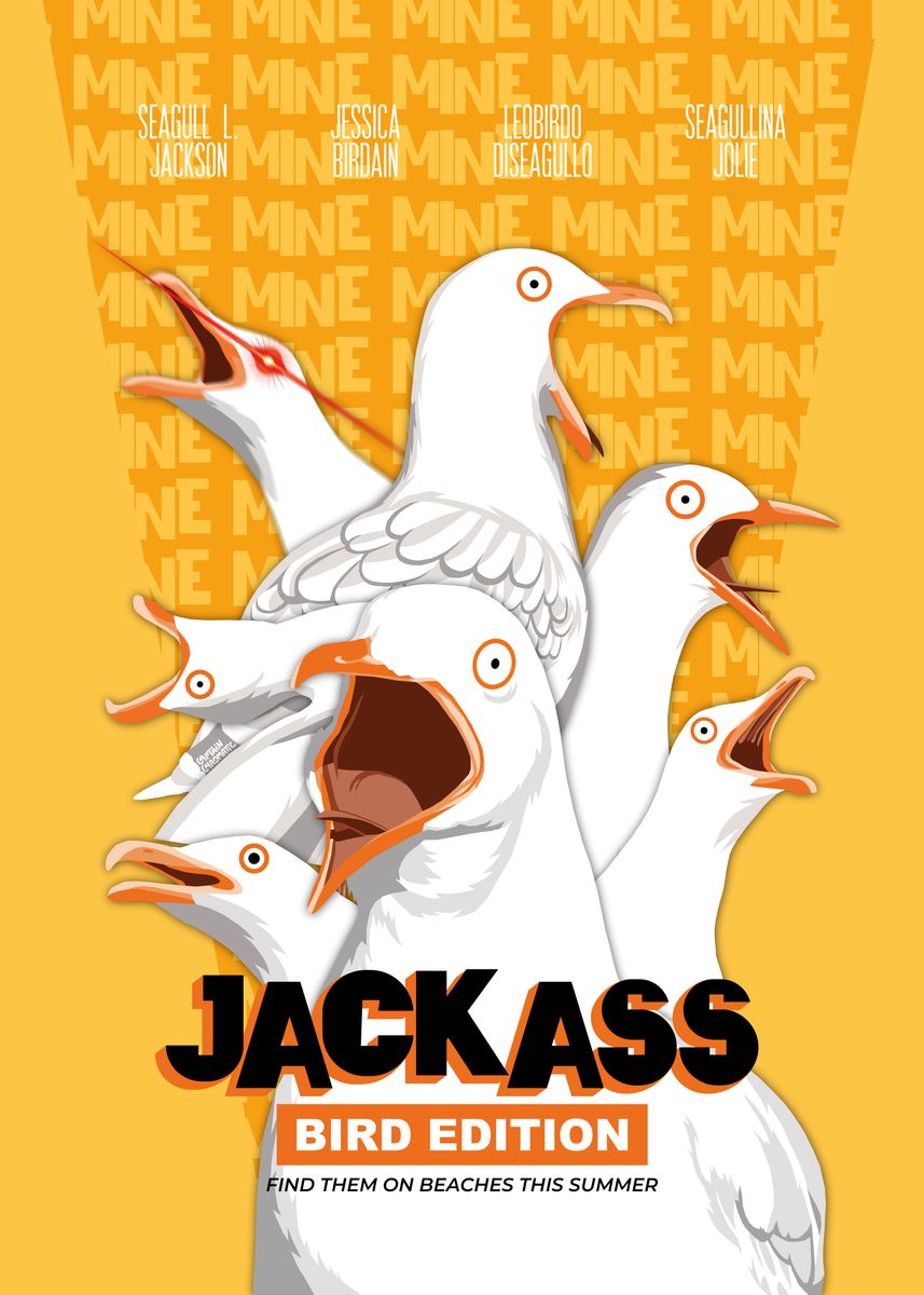 'Jackass bird movie poster' Poster, picture, metal print, paint by ...