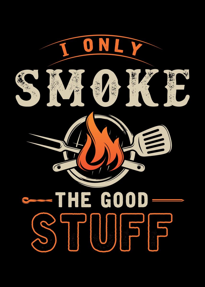 'BBQ Smoking Meat' Poster, picture, metal print, paint by ...